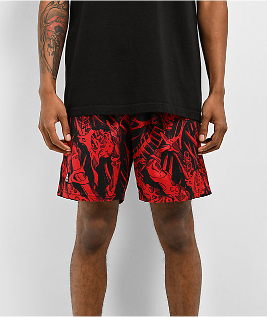 Lurking Class By Sketchy Tank Disconnect Red Mesh Shorts | Zumiez