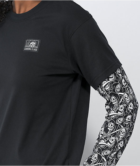 Lurking Class by Sketchy Tank 2Fer Reaper Black Long Sleeve T-Shirt