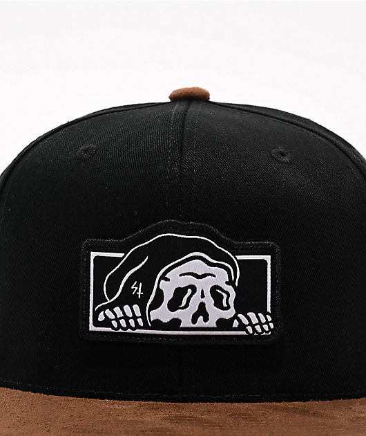 Lurking Class by Sketchy Tank Box Logo Brown & Black Snapback Hat | Zumiez
