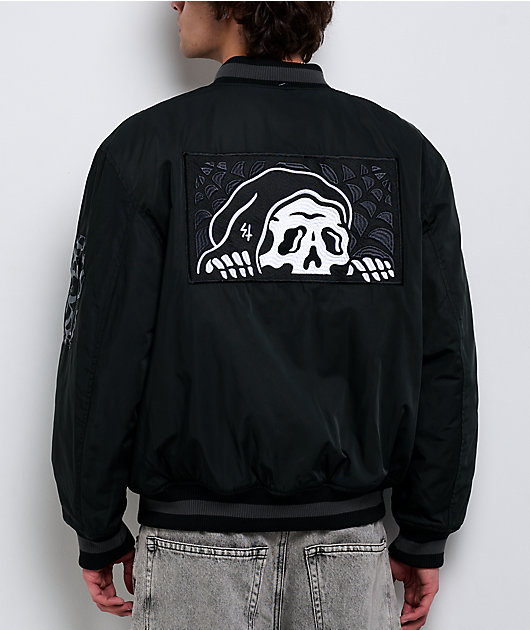 Lurking Class by Sketchy Tank Box Lurker Black Varsity Jacket | Zumiez