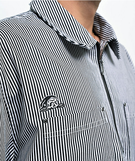 Lurking Class by Sketchy Tank Lurker Navy Blue & White Half Zip Work ...