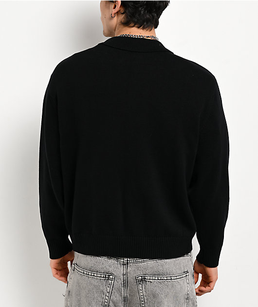Lurking Class by Sketchy Tank Sin Stripe Black Zip Sweater | Zumiez