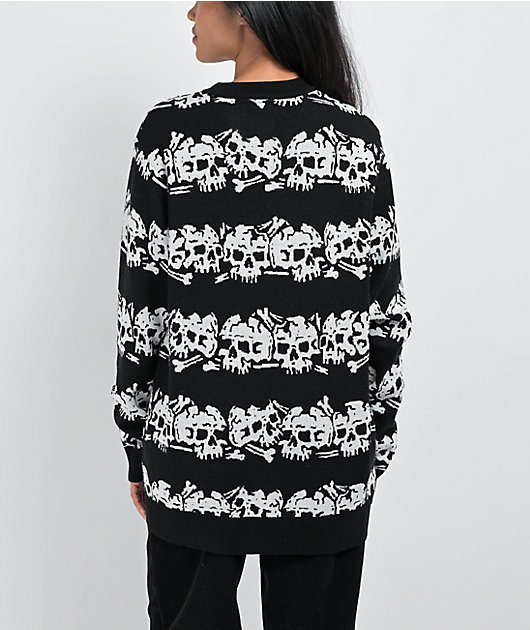 Lurking Class by Sketchy Tank Skull Stripe Black & White Sweater | Zumiez