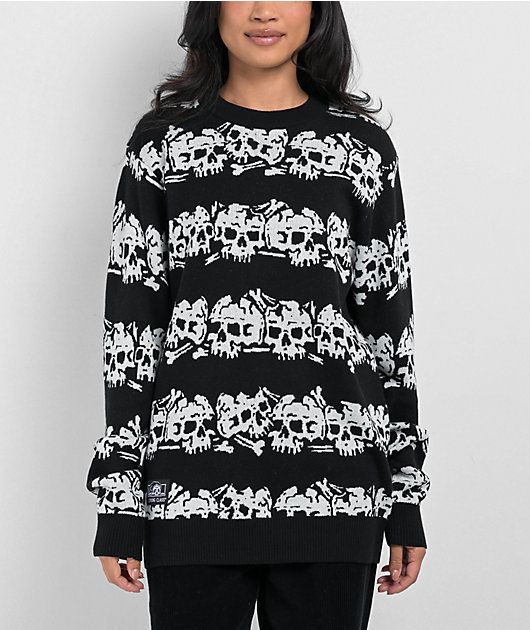 Lurking Class by Sketchy Tank Skull Stripe Black & White Sweater | Zumiez