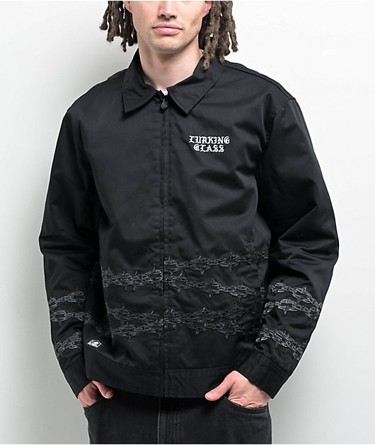 Lurking Class by Sketchy Tank Spiked Chain Black Work Jacket | Zumiez