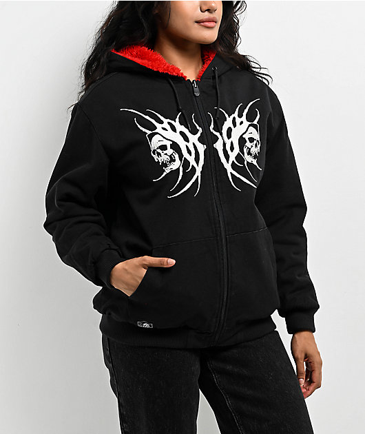 Lurking Class by Sketchy Tank Sin Black & Red Faux Fur Reversible Work ...