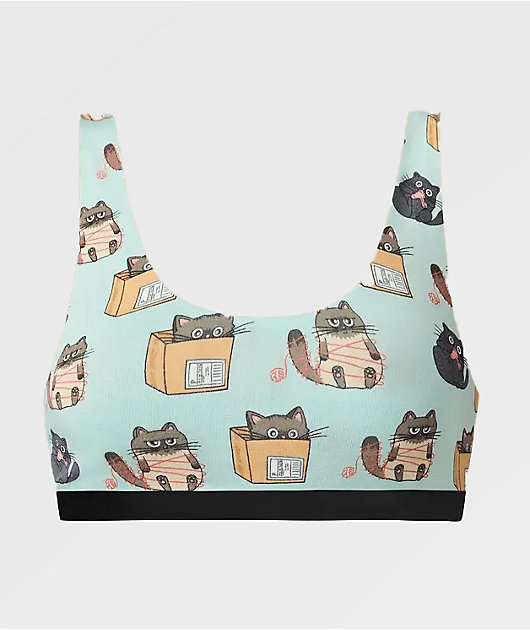 MeUndies Cats Being Cats UltraModal Core Scoop Bralette | Zumiez