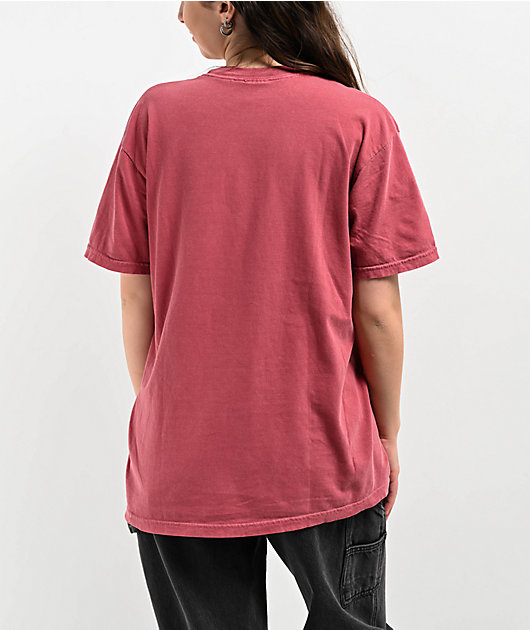 Melodie Cold Hearted Embroidered Boxy Red T-Shirt | Zumiez