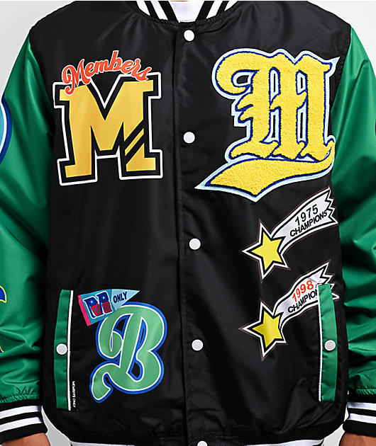 Members Only Black & Green Varsity Jacket | Zumiez