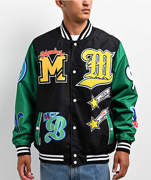 Members Only Black & Green Varsity Jacket | Zumiez