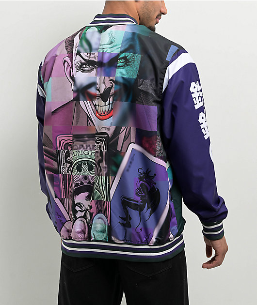 Members Only x Batman Joker Green & Purple Varsity Jacket | Zumiez
