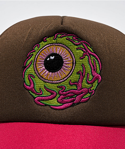 Mishka Keep Watch Brown & Pink Trucker Hat | Zumiez