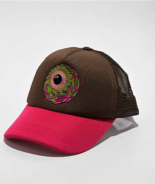 Mishka Keep Watch Brown & Pink Trucker Hat | Zumiez