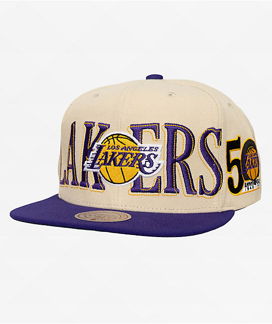 Mitchell & Ness Los Angeles Lakers Across The Board Cream & Blue ...
