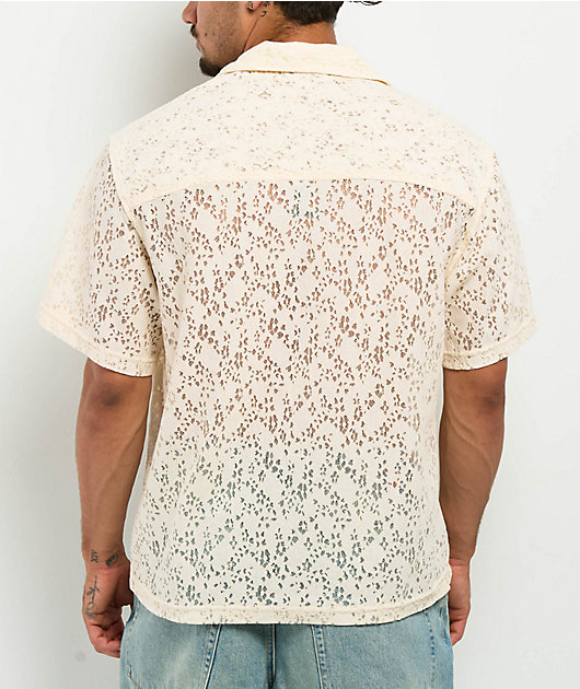 Monet Skateboards Lotti Lace Cream Button Up Shirt | Zumiez
