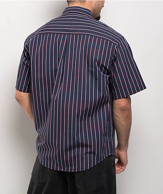 Monet Skateboards Sweeper Stripe Red, White, & Blue Button Up Shirt ...