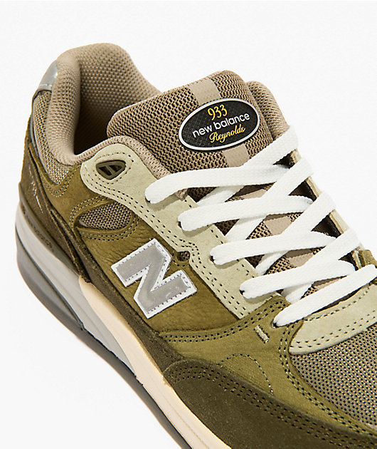 New Balance Numeric 933 Reynolds Dark Olive & Light Olive Skate Shoes ...