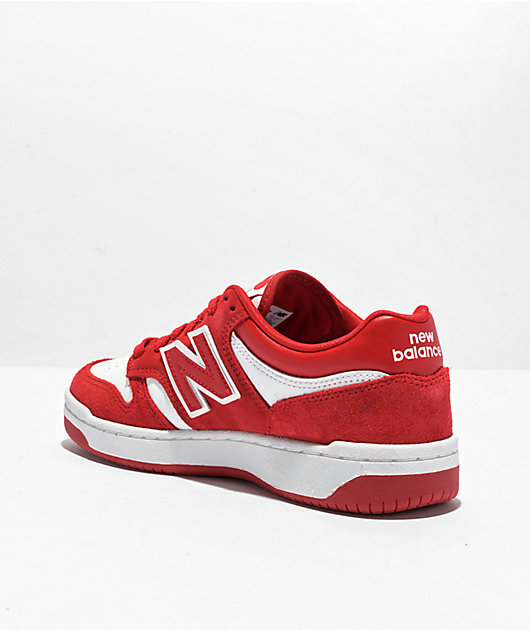 New Balance Numeric Kids 480 Red & White Skate Shoes | Zumiez