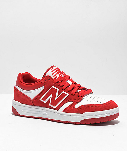 New Balance Numeric Kids 480 Red & White Skate Shoes | Zumiez
