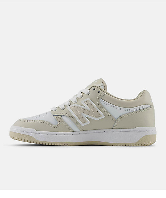 New Balance Numeric Kids 480 Timber Wolf & White Skate Shoes | Zumiez