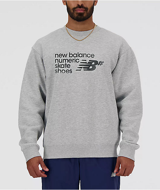 New Balance Numeric Sport Essentials Grey Fleece Crewneck Sweatshirt ...
