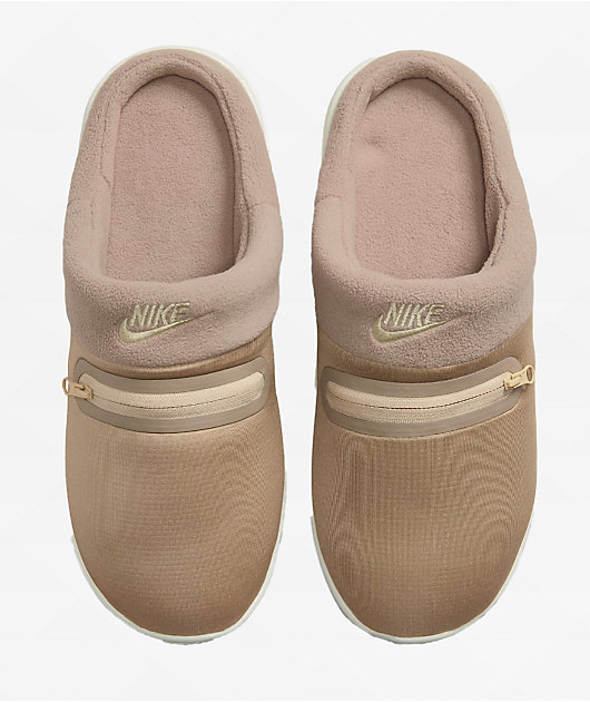 Nike Burrow Khaki & Moon Fossil Slippers | Zumiez