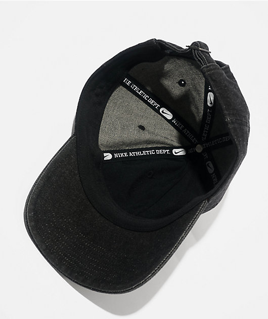 Nike Dad Unstructured Black Denim Strapback Hat | Zumiez