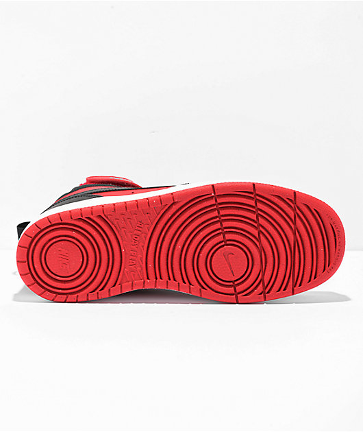 Nike Kids Court Borough Mid University Red & Black Shoes | Zumiez