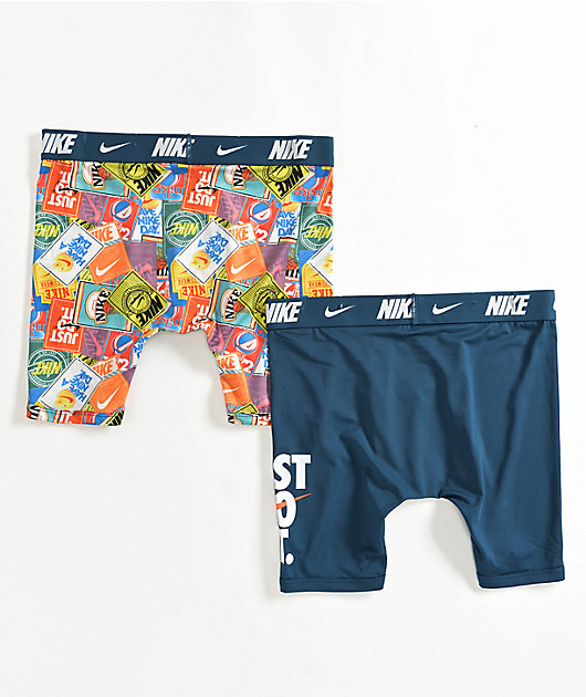 Nike Kids Dri-FIT Essential Micro Navy & Mix 2 Pack Boxer Briefs | Zumiez