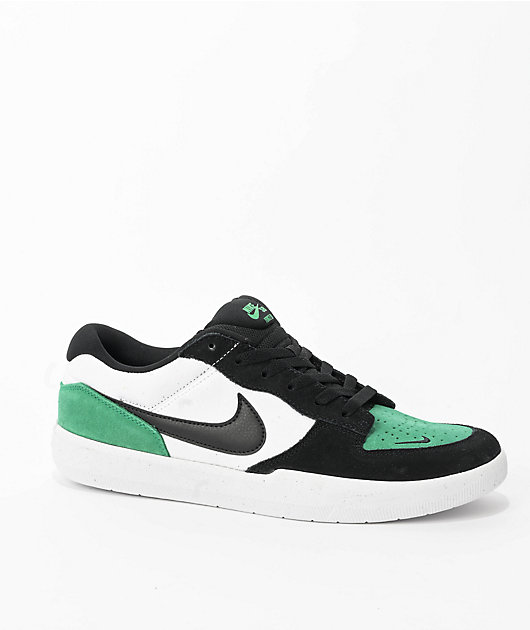 Nike SB Force 58 White, Stadium Green & Black Skate Shoes | Zumiez