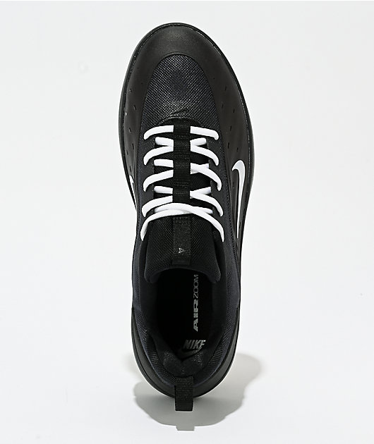Nike SB Zoom Nyjah 4 Black & White Skate Shoes | Zumiez