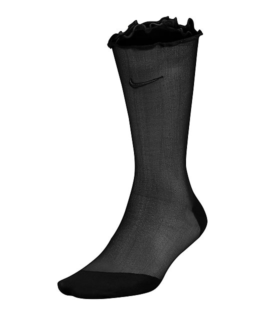 Nike Sheer Black Ruffle Crew Socks | Zumiez