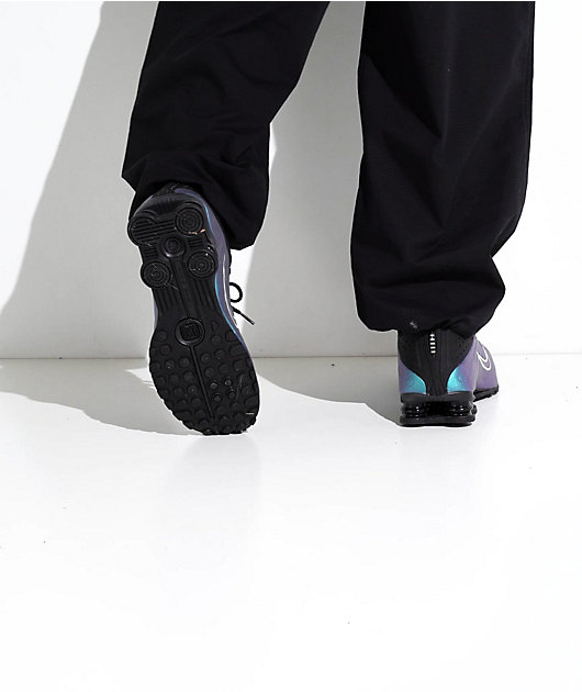 Nike Shox R4 Black, Sapphire & Liquid Lime Shoes | Zumiez