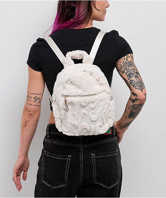 Nike Sportswear Futura Faux Fur White Mini Backpack | Zumiez