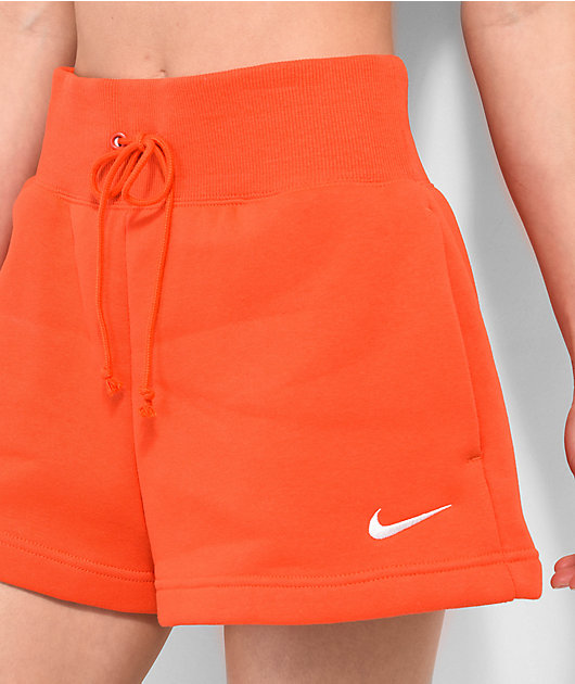 Nike Sportswear Phoenix High-Rise Red Fleece Sweat Shorts | Zumiez
