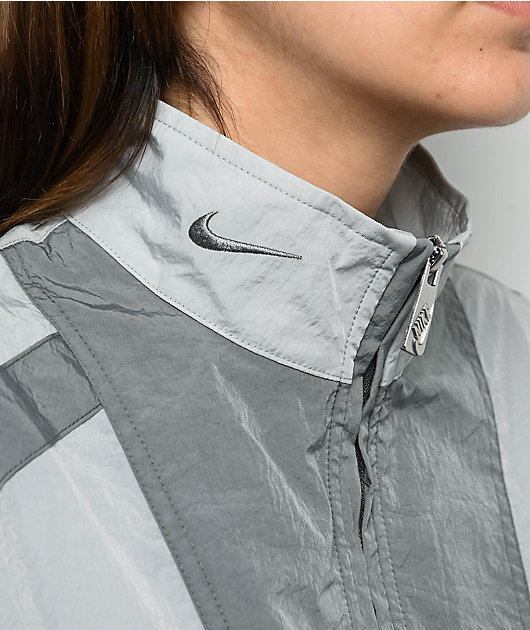 Nike Sportswear Street Woven Grey & Light Green Zip Track Jacket | Zumiez