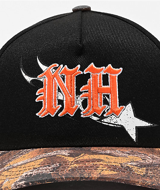 Ninth Hall A Frame Star Black & Camo Snapback Hat | Zumiez