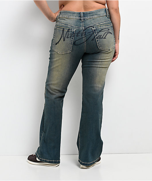 Ninth Hall Alyssia Nailheads Blue Wash Bootcut Jeans | Zumiez