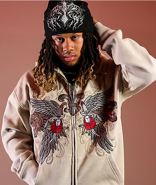 Ninth Hall Big Move Natural Zip Hoodie | Zumiez