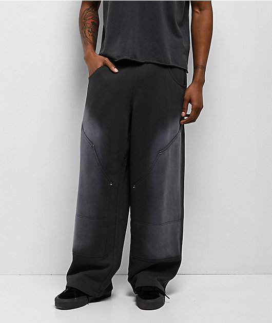 Ninth Hall Bucked Grey Wash Baggy Sweatpants | Zumiez