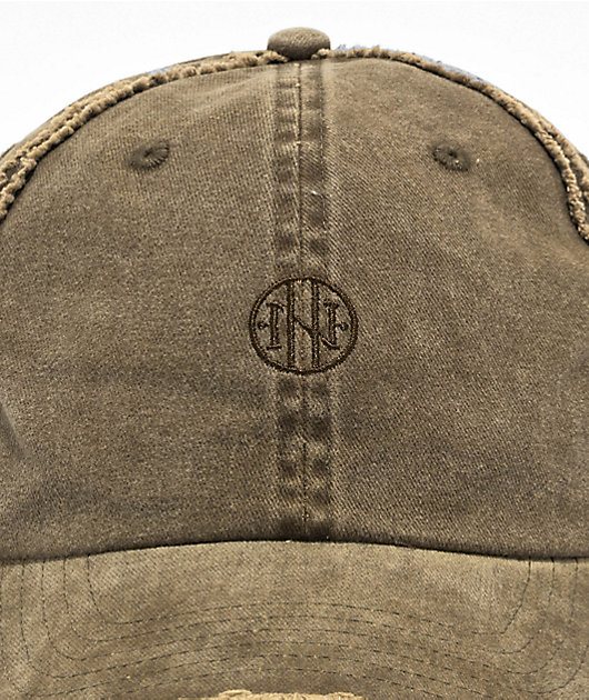 Ninth Hall Cypress Distressed Brown Strapback Hat | Zumiez