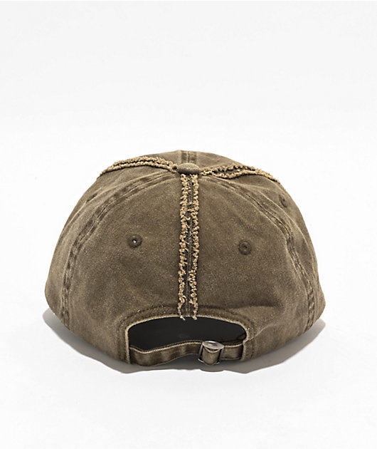 Ninth Hall Cypress Distressed Brown Strapback Hat | Zumiez