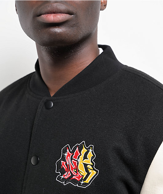 Ninth Hall Dragon Black & Cream Varsity Jacket | Zumiez