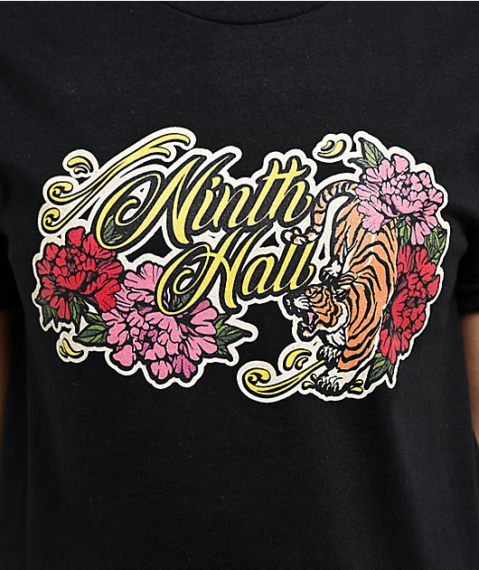 Ninth Hall Floral Tiger Black T-Shirt | Zumiez