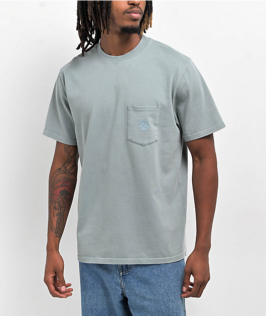 Ninth Hall Fundamentals Blue Boxy Pocket T-Shirt | Zumiez