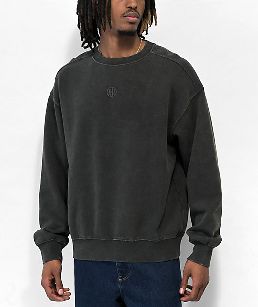 Ninth Hall Fundamentals Distressed Ash Boxy Crewneck Sweatshirt | Zumiez