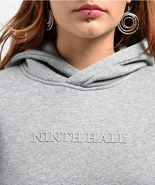 Ninth Hall Fundamentals Geena Logo Heather Grey Oversized Hoodie | Zumiez