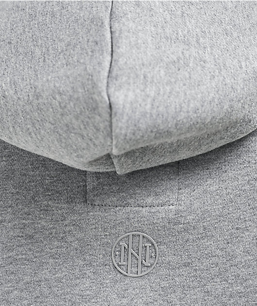 Ninth Hall Fundamentals Geena Logo Heather Grey Oversized Hoodie | Zumiez