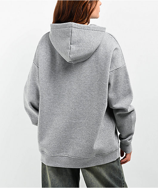 Ninth Hall Fundamentals Geena Logo Heather Grey Oversized Hoodie | Zumiez