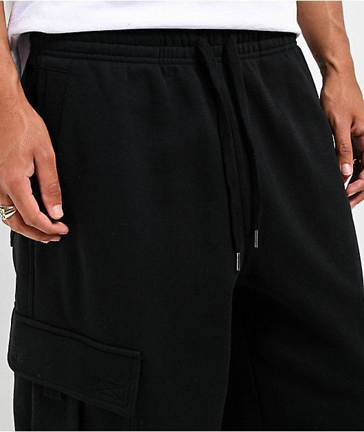 Ninth Hall Fundamentals Stash Black Loose Fit Cargo Sweatpants | Zumiez